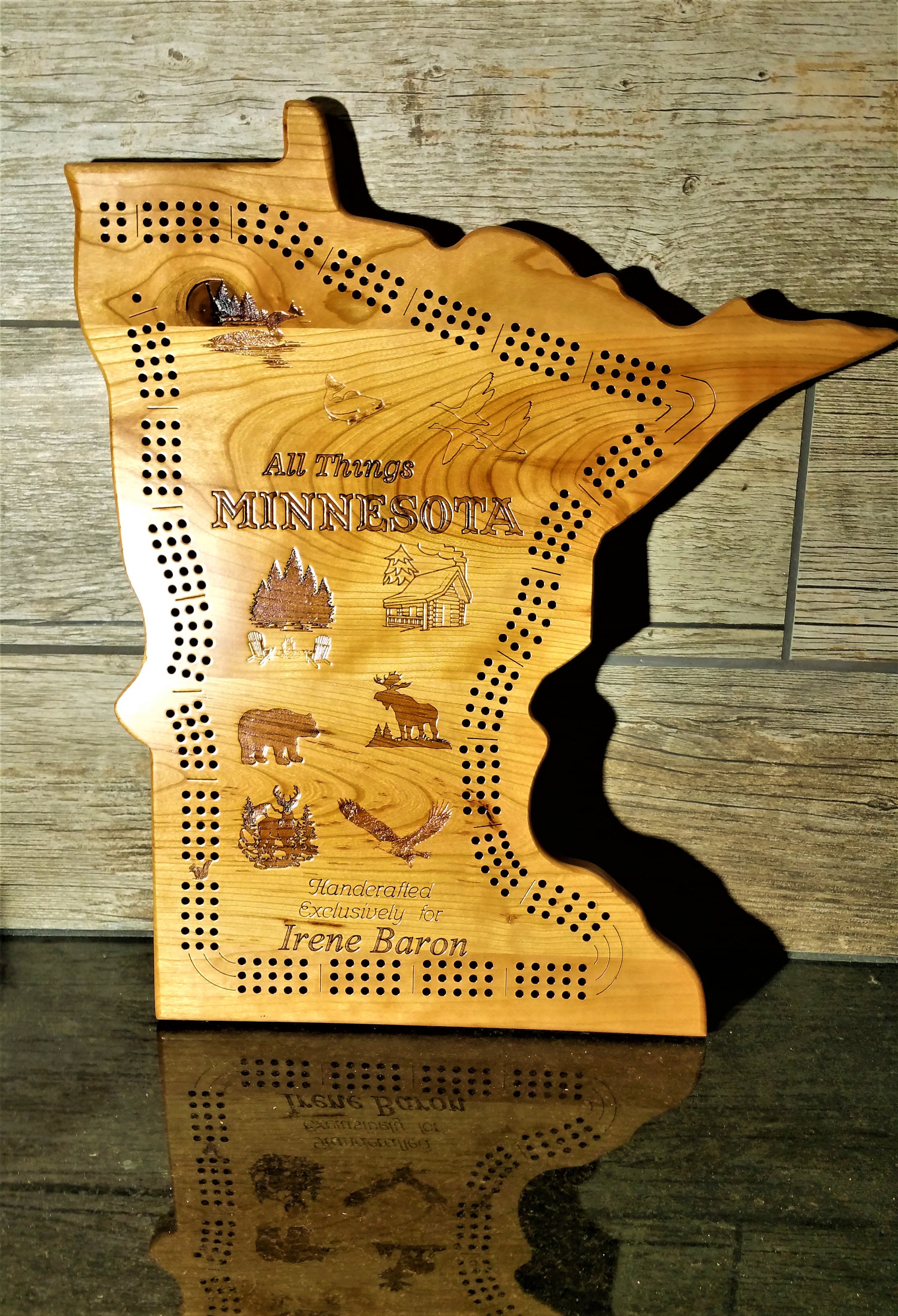 Custom Minnesota Wildlife Cribbage Board Personalized - Etsy