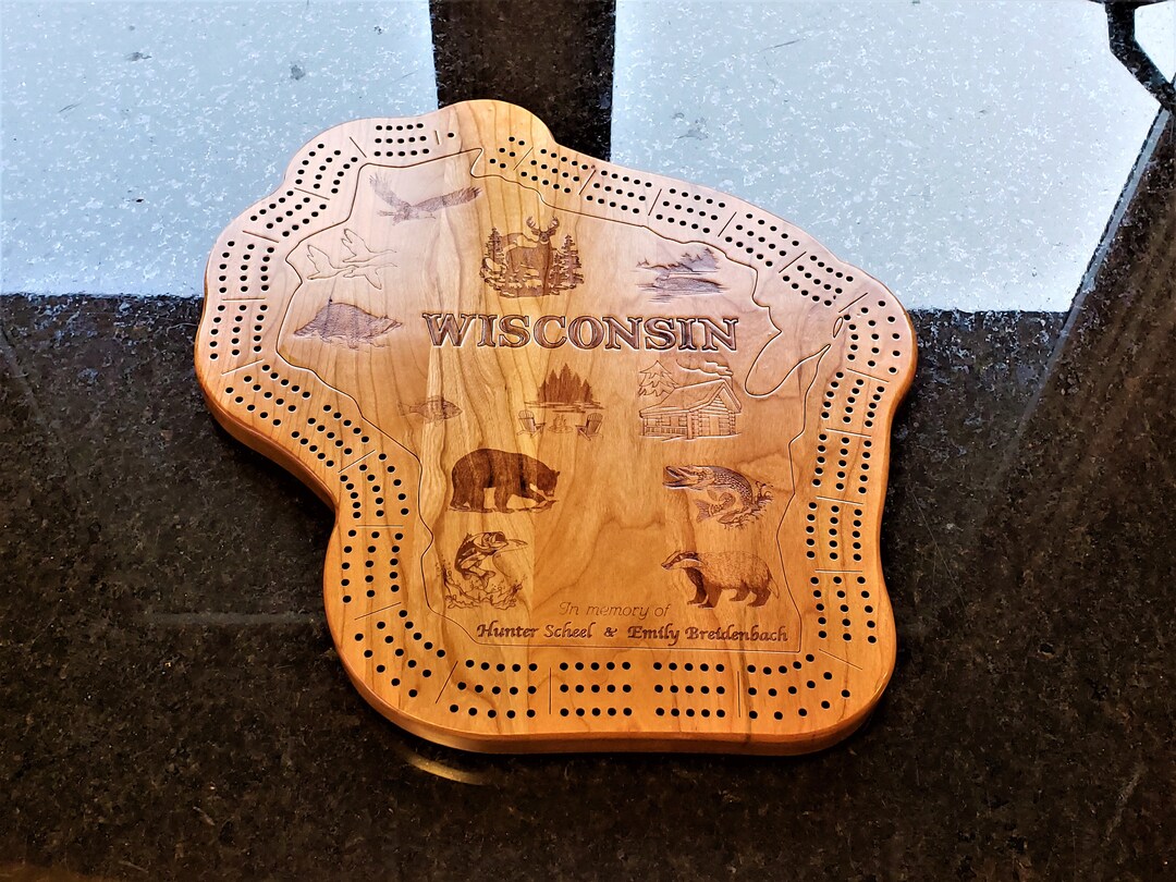 Custom Wisconsin Wildlife Cribbage Board Personalized - Etsy