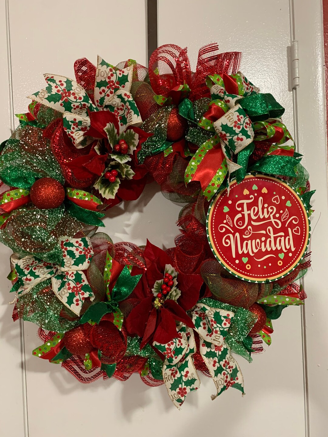 Feliz Navidad Wreath Merry Christmas in Spanish Language - Etsy