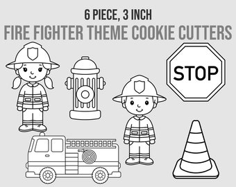 Firefighter Cookie Cutter and Stamp - Etsy