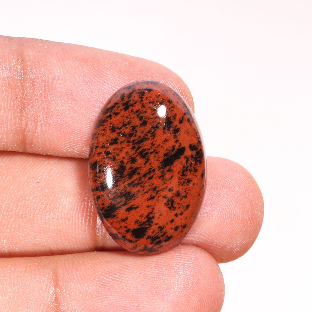 Natural Mahogany Obsidian Oval Shape Cabochon Loose Gemstone for Making ...