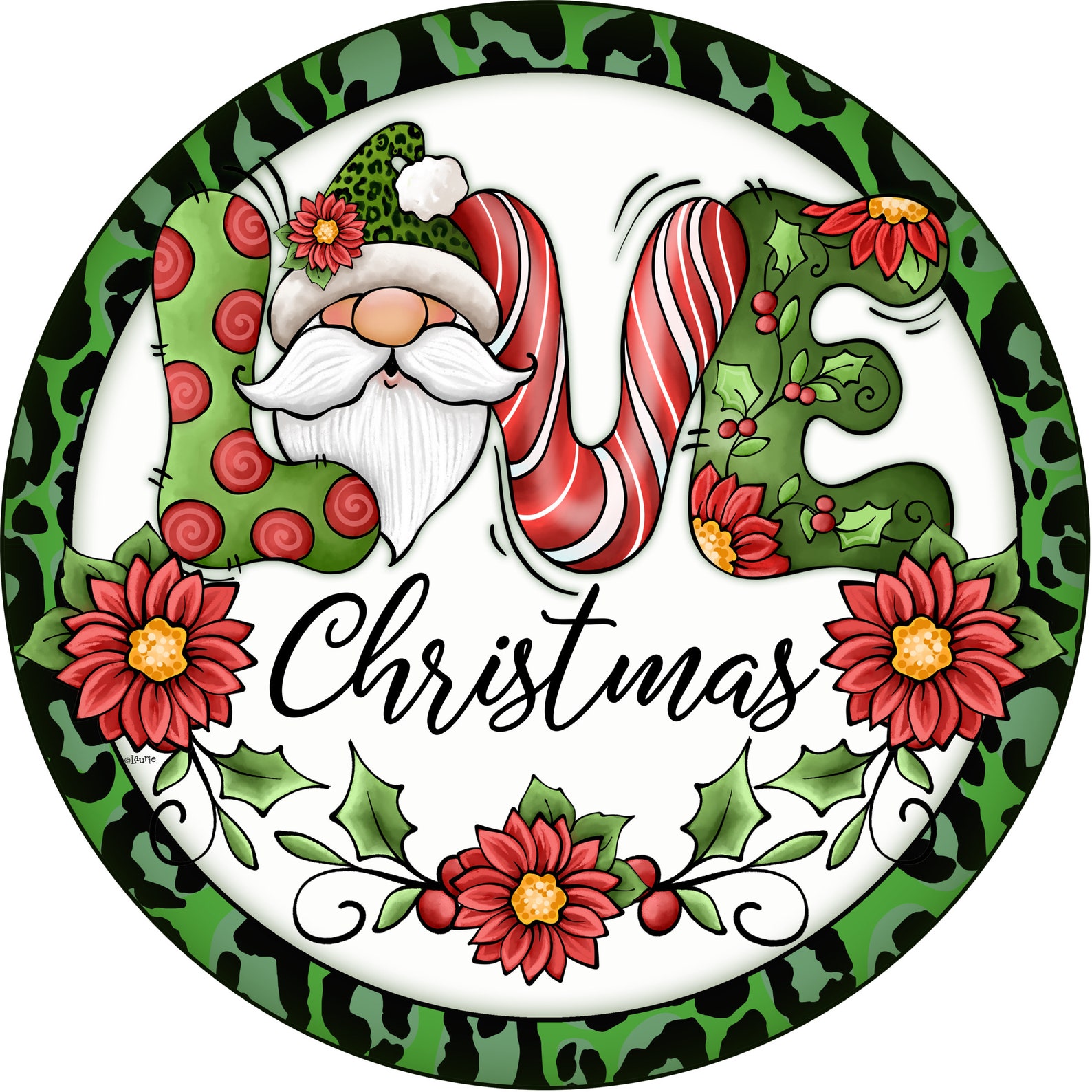 Love Christmas Sign Christmas Poinsettia Sign Holiday Sign - Etsy