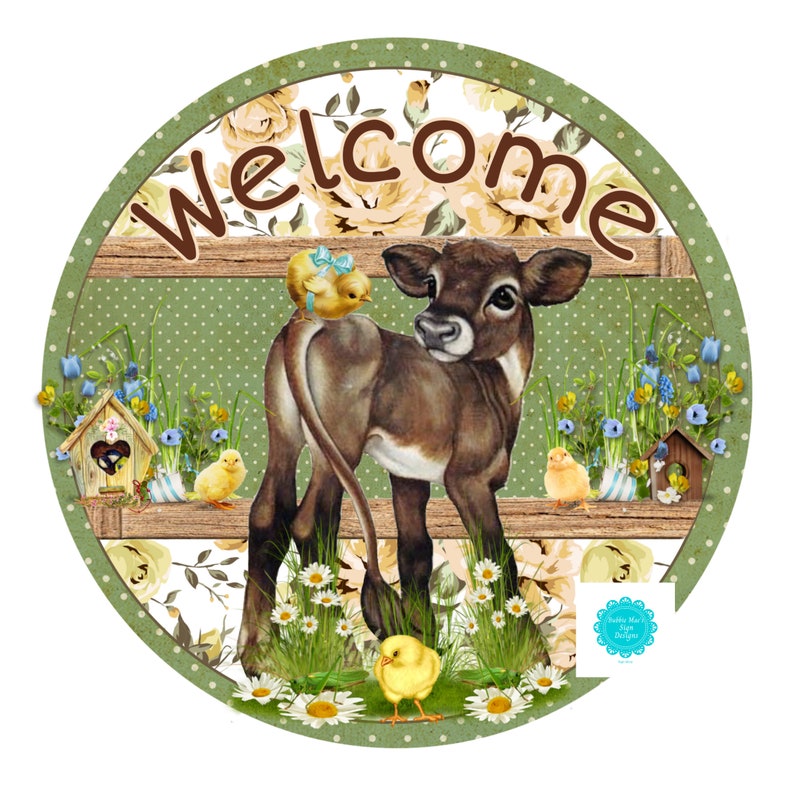 Spring Welcome Cow Sign Everyday Sign Cow Sign Farm Animal | Etsy