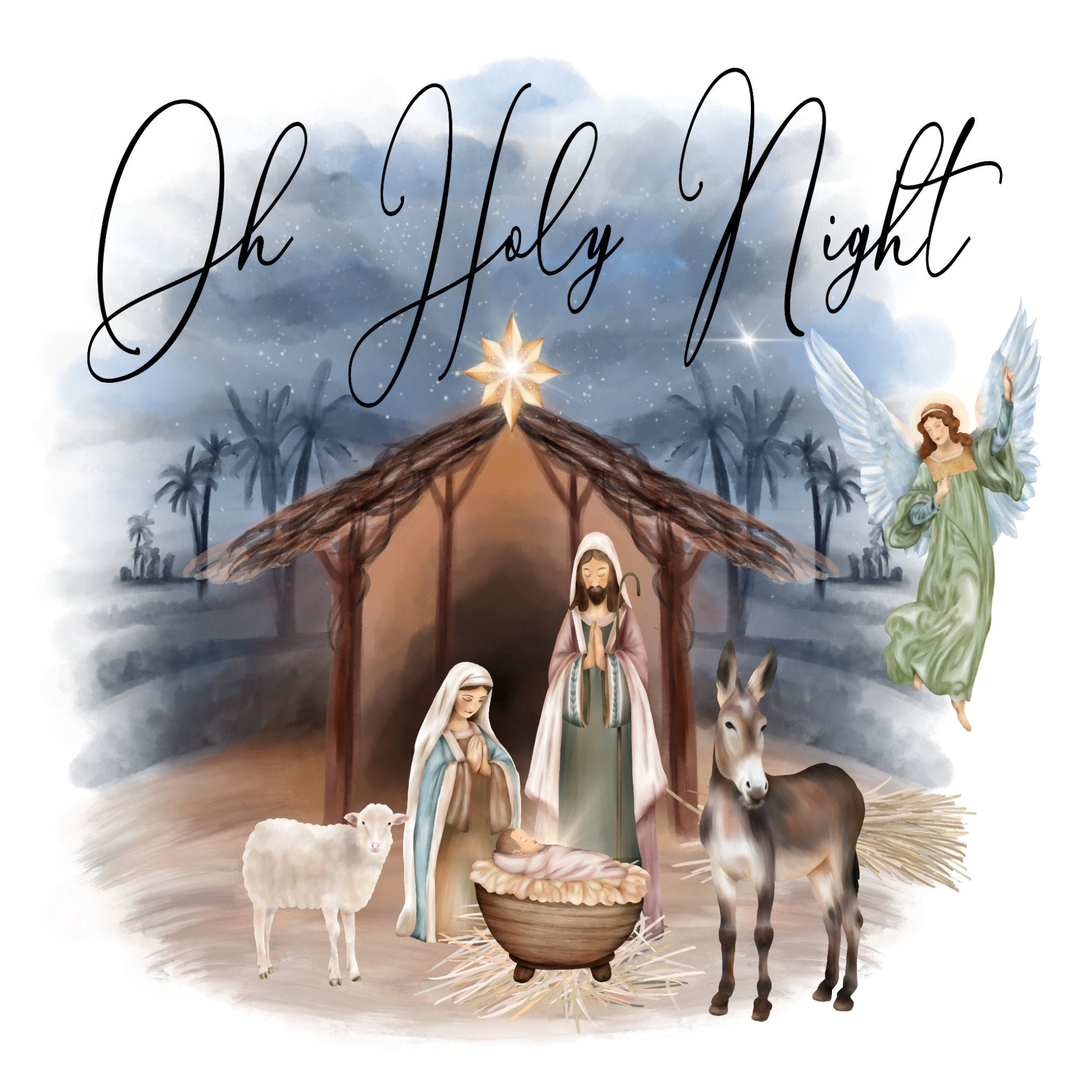 Oh Holy Night Sign Nativity Sign Christmas Religious Sign | Etsy