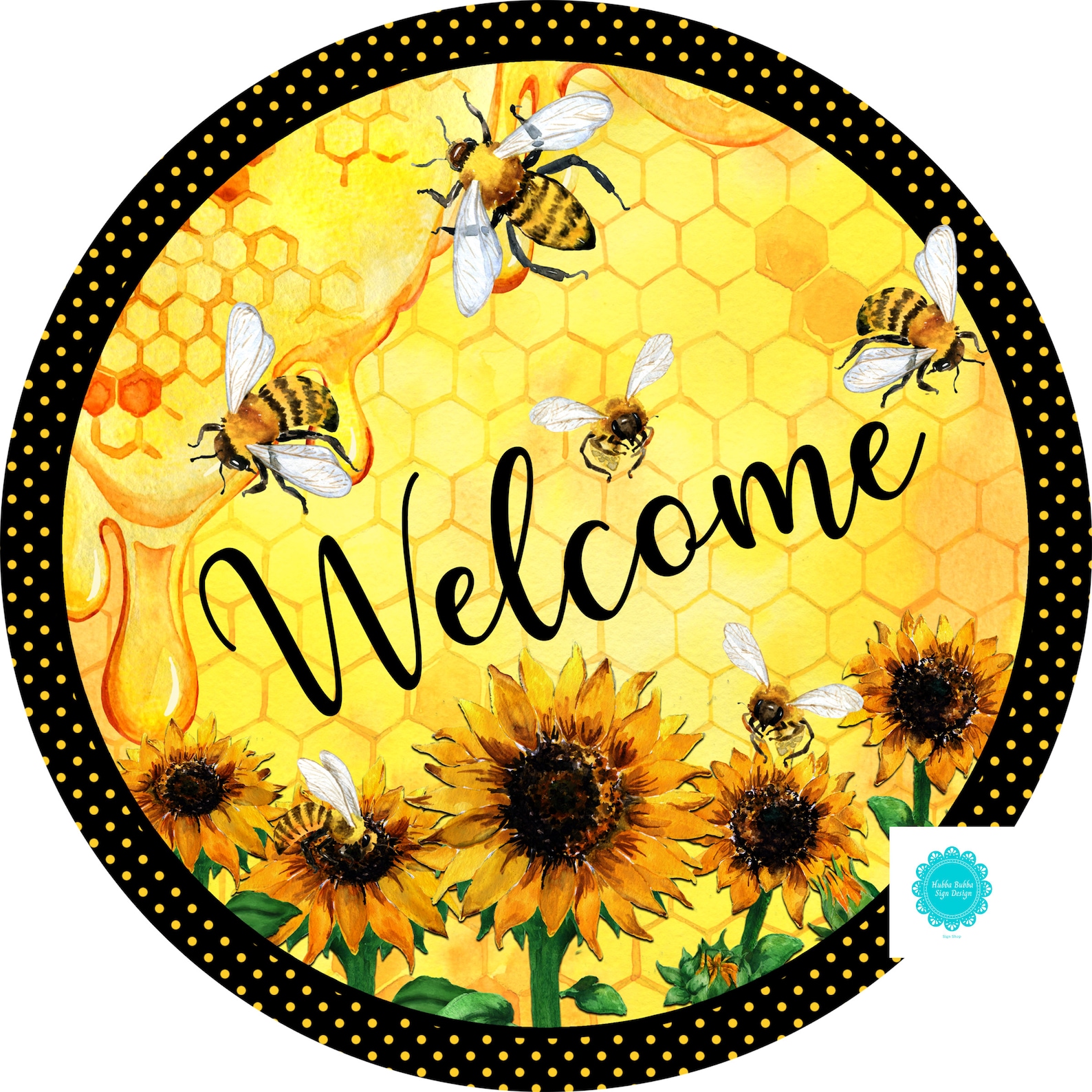 Welcome Bee Sign Bumble Bee Sign Summer Sign Wreath Center - Etsy