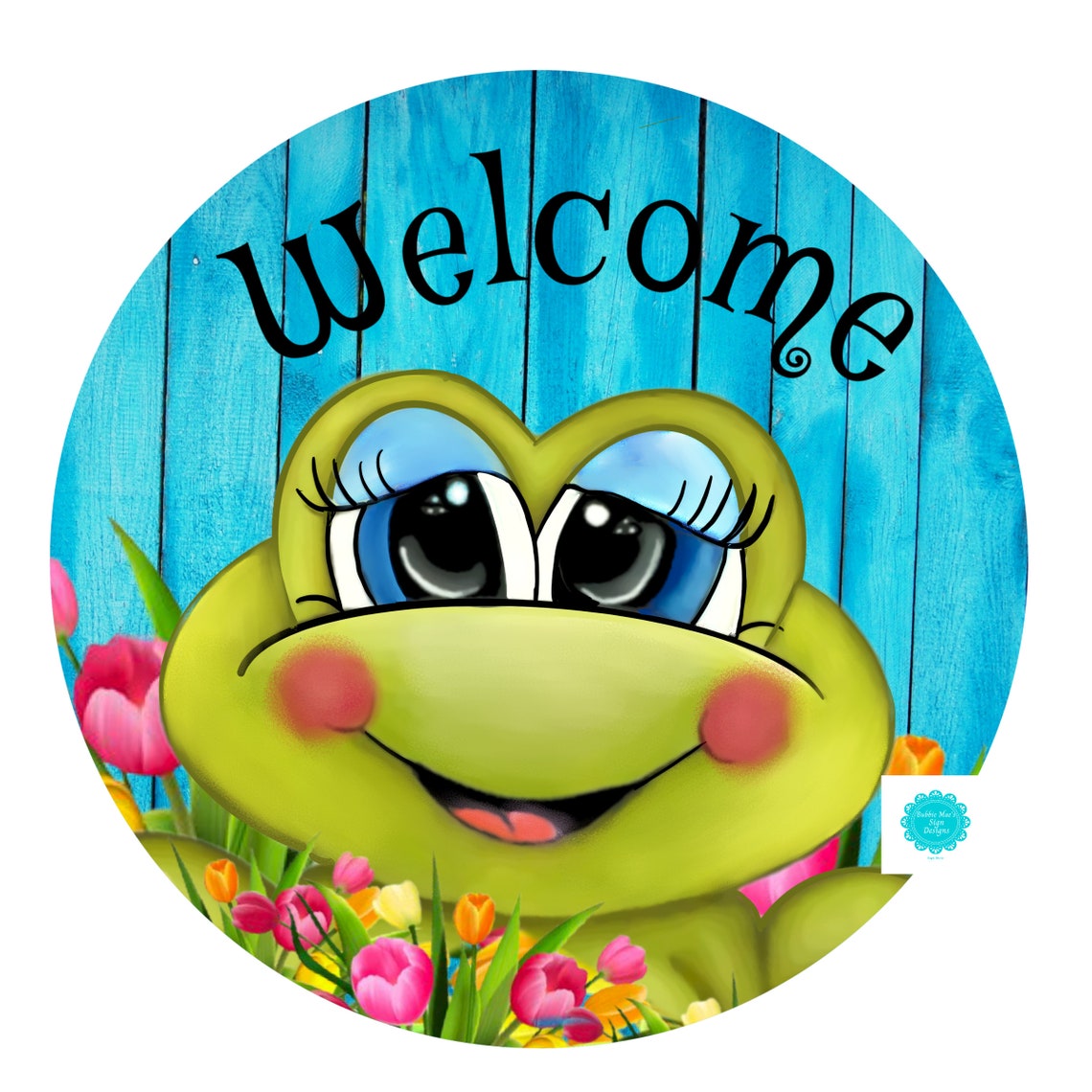 Welcome Sign Frog Sign Spring/summer Sign Everyday Wreath - Etsy
