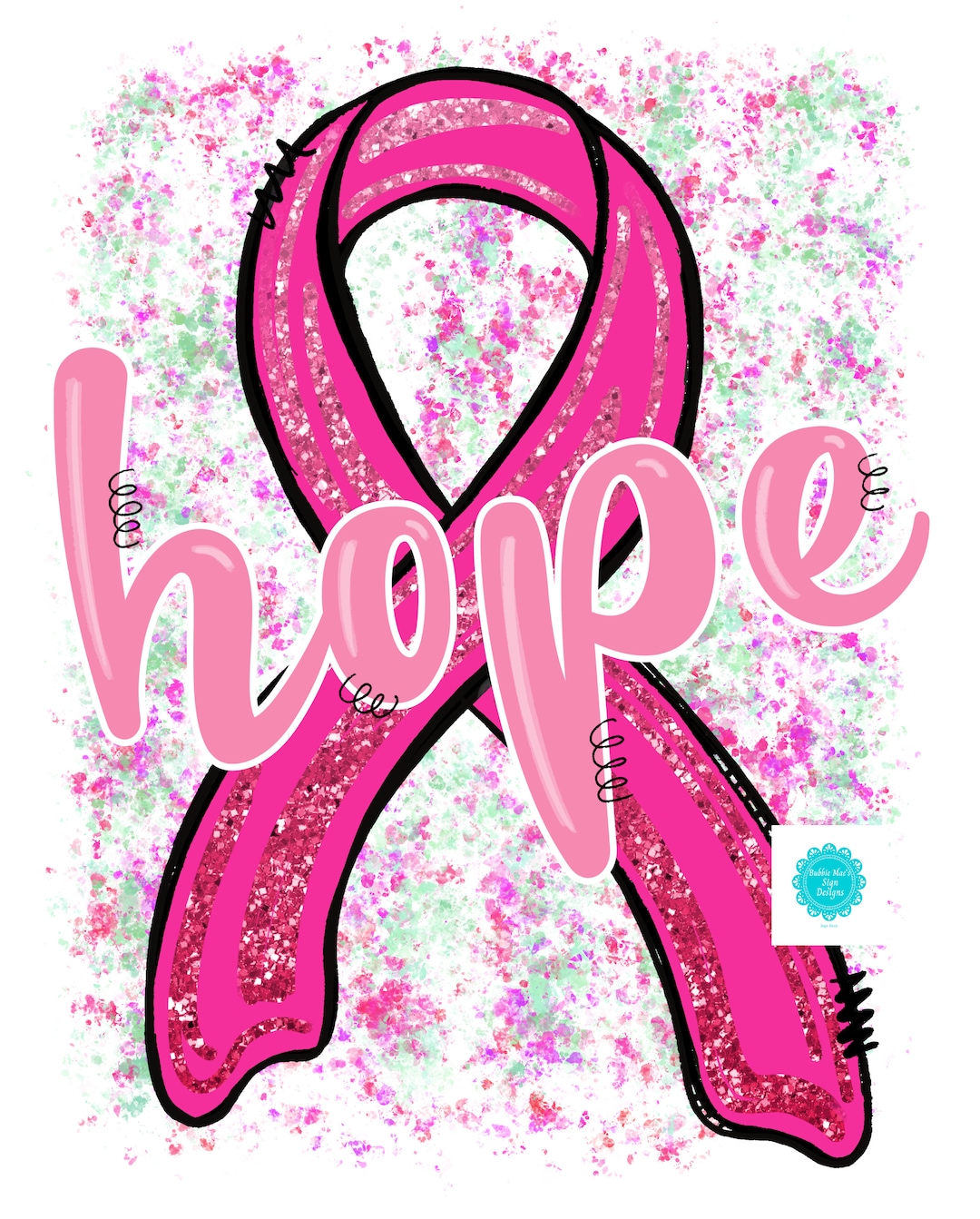 Hope Sign, Breast Cancer Awareness Sign, Awareness Ribbon Sign, Square ...