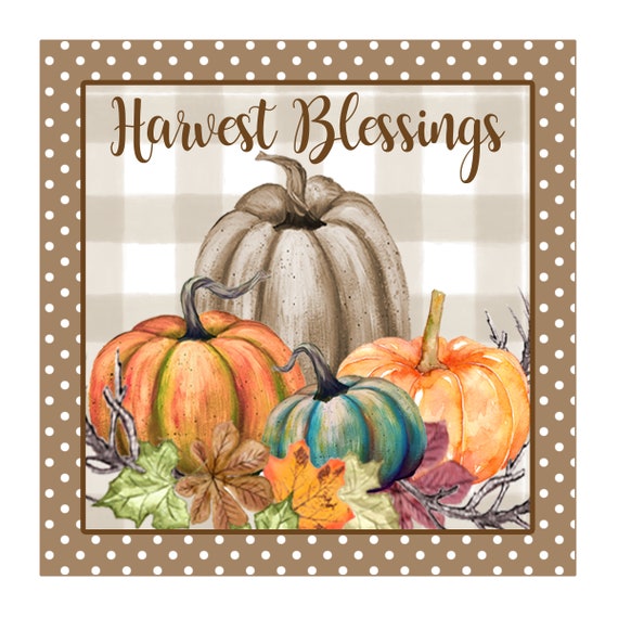 Harvest Blessings Sign Fall Sign Fall Pumpkin Sign Pumpkin | Etsy