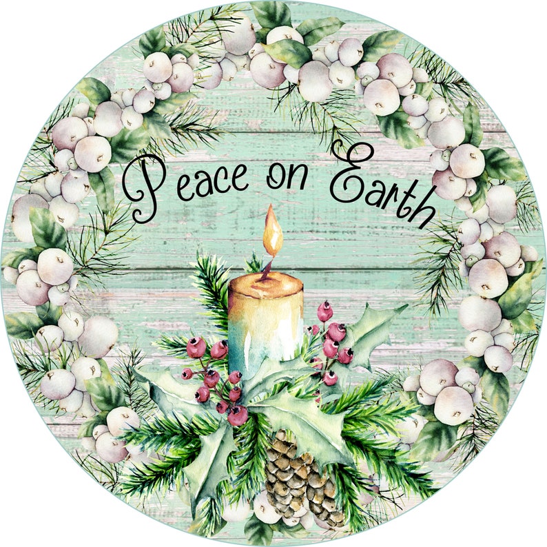 Peace on Earth Sign Candle Signs Holiday Sign Winter Sign - Etsy
