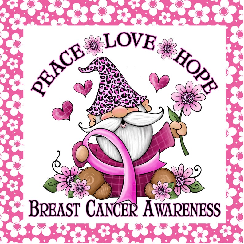 Peace Love Hope Sign Breast Cancer Awareness Sign Awareness - Etsy
