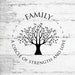 Family A Circle of Strength and Love Sign, Everyday Sign, Rustic ...