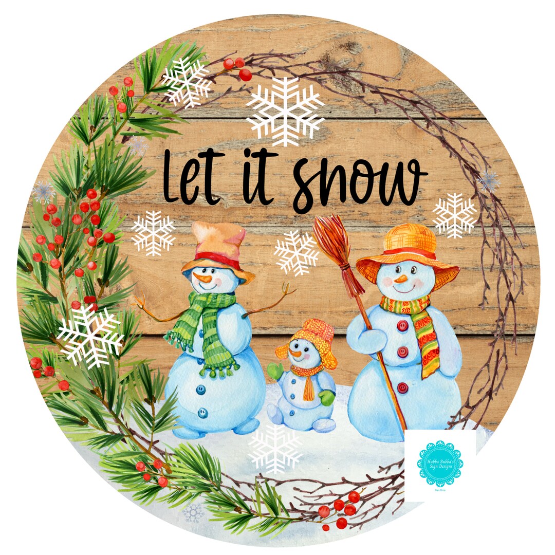 Let It Snow Sign, Wood Shiplap Background, Snow Family Sign, Winter ...
