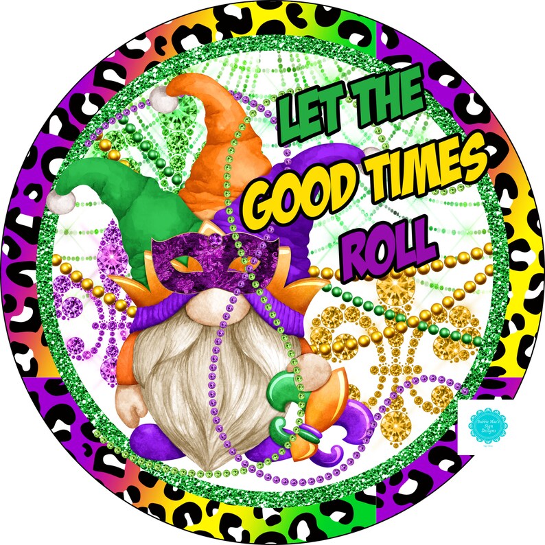 Let the Good Times Roll Mardi Gras Sign Leopard Round Metal - Etsy