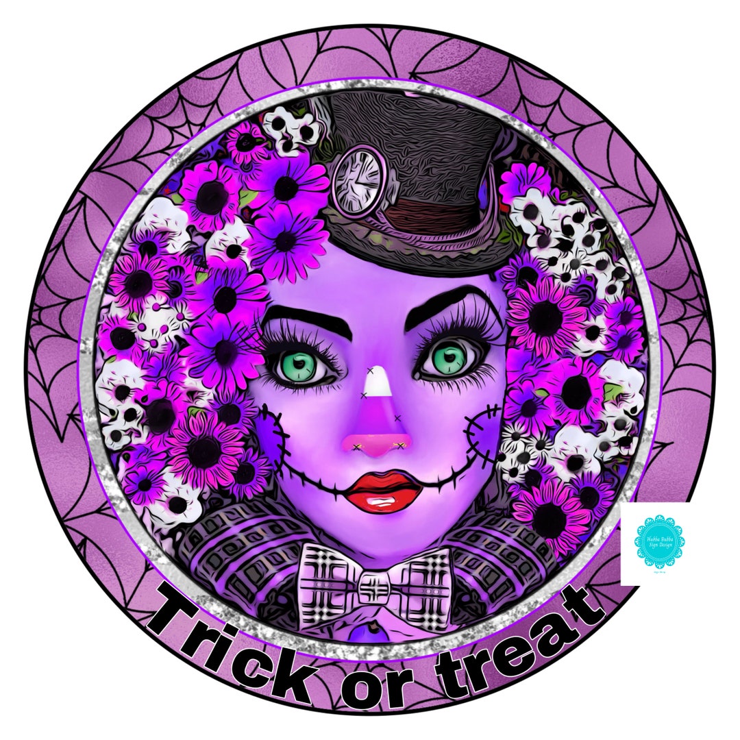 Purple Scarecrow Sign, Fall Sign, Mannequin Scarecrow Sign, Trick or ...