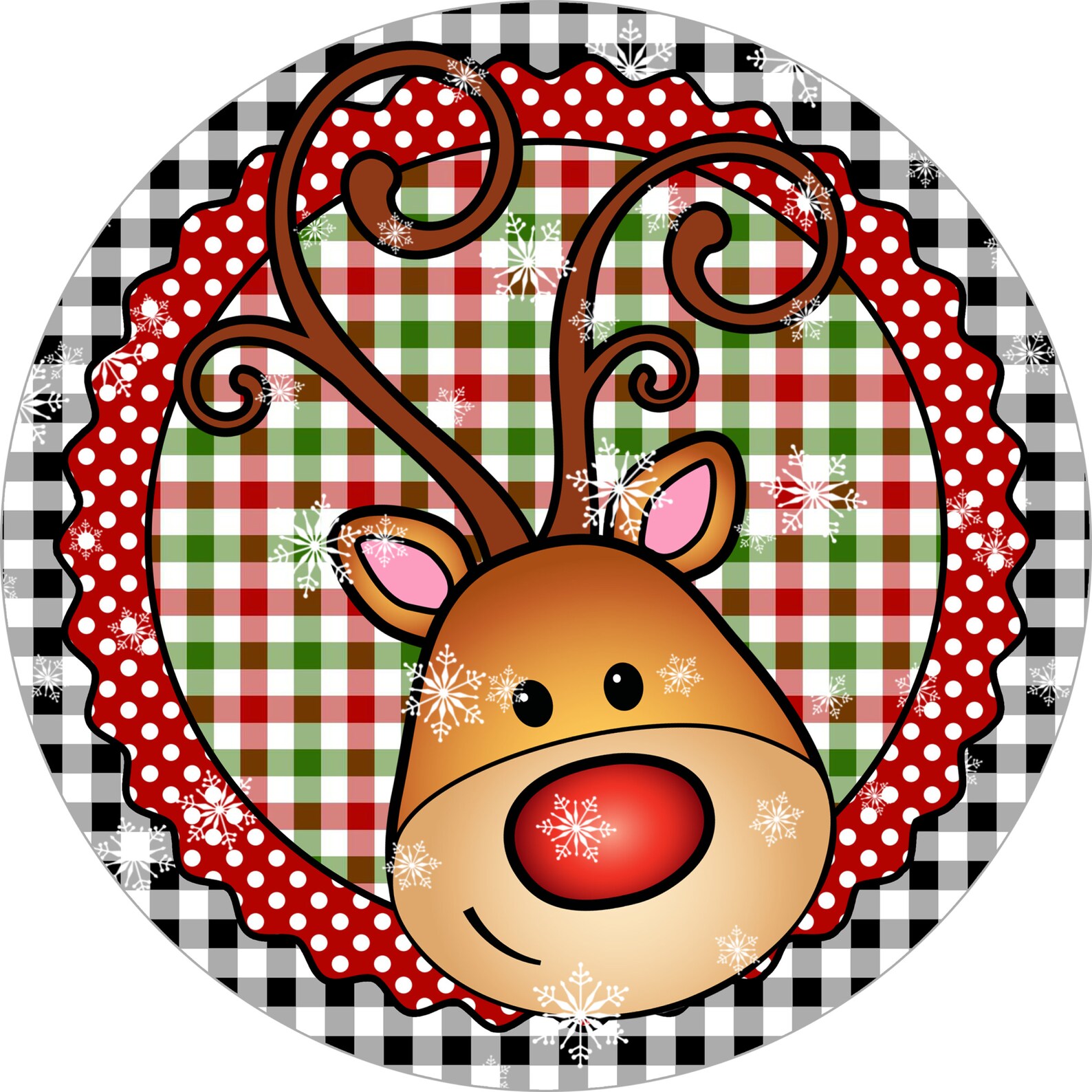 Reindeer Christmas Sign Reindeer Face Sign Farmhouse - Etsy