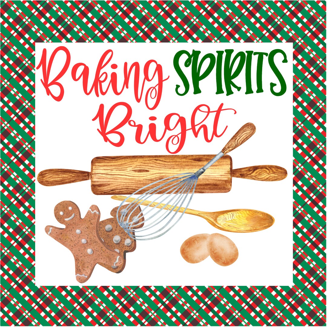 Baking Spirits Bright Sign, Holiday Gingerbread Sign, Winter Sign ...