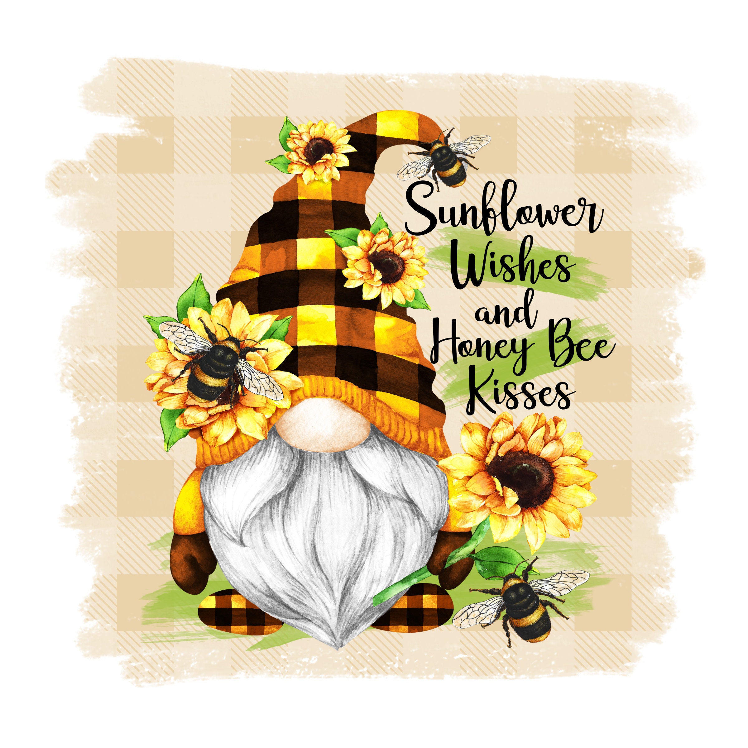 Sunflower Wishes and Honey Bee Kisses Sign Gnome Sign Summer - Etsy