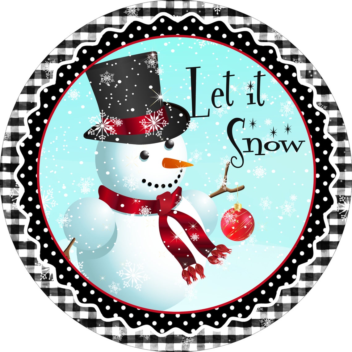 Let It Snow Sign Snowman Sign Winter Sign Metal Wreath - Etsy