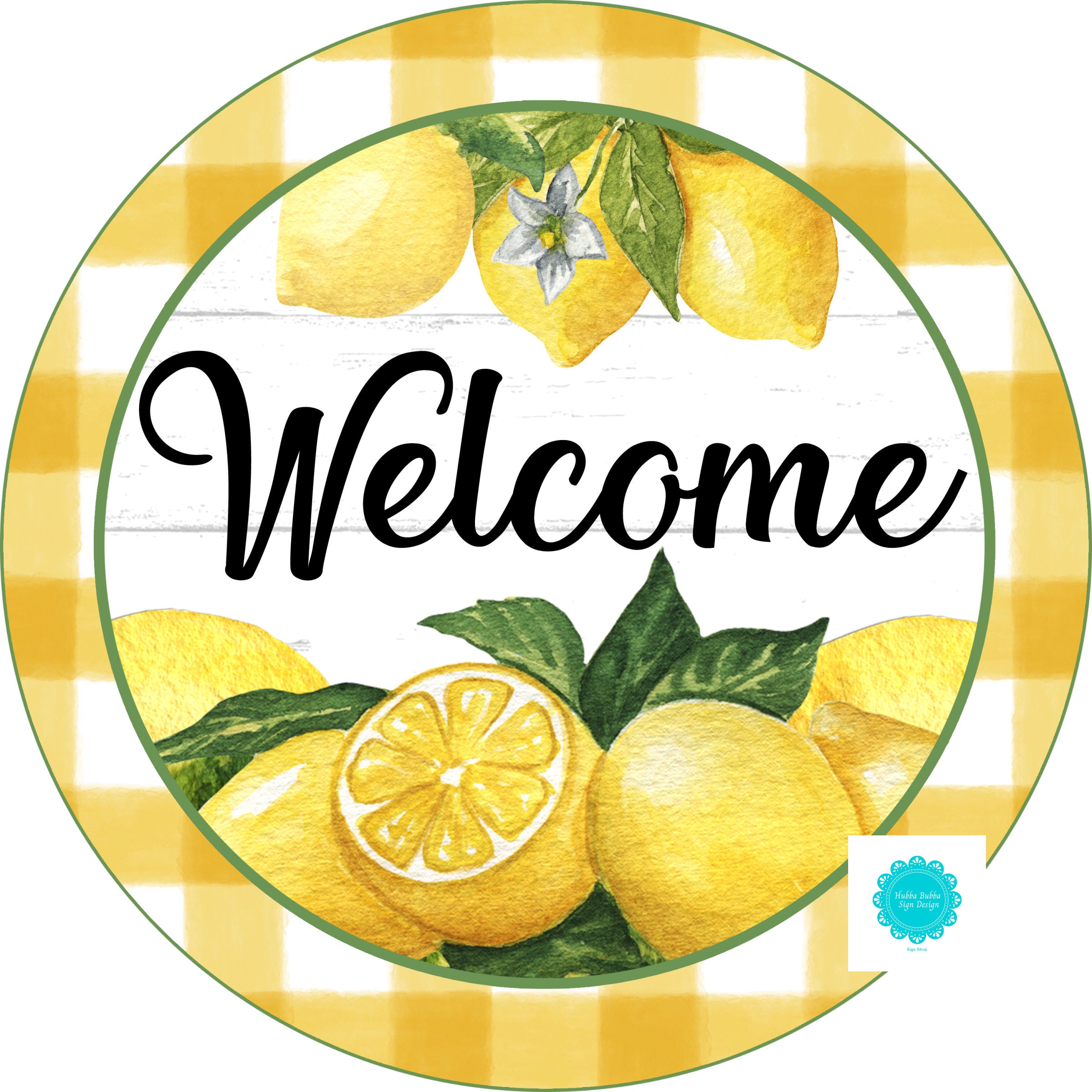 Welcome Sign Lemons Sign Yellow and White Check Sign - Etsy
