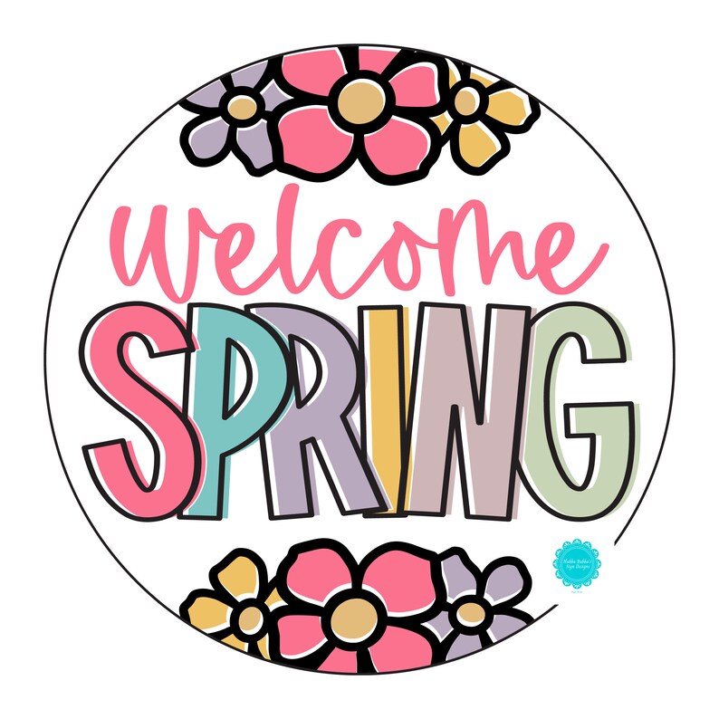 Welcome Spring Sign Flower Sign Farmhouse Decor Sign - Etsy