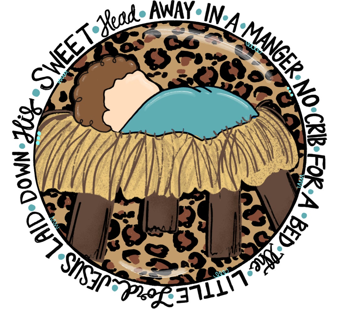 Away in the Manger Sign, Nativity Scene Sign, Holiday Sign, Religious ...