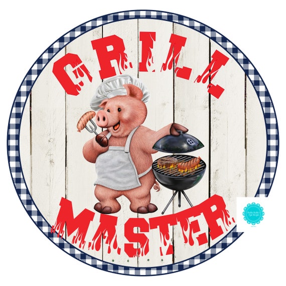 Grill Master Sign BBQ Sign Camper Sign Pig Sign Wreath - Etsy