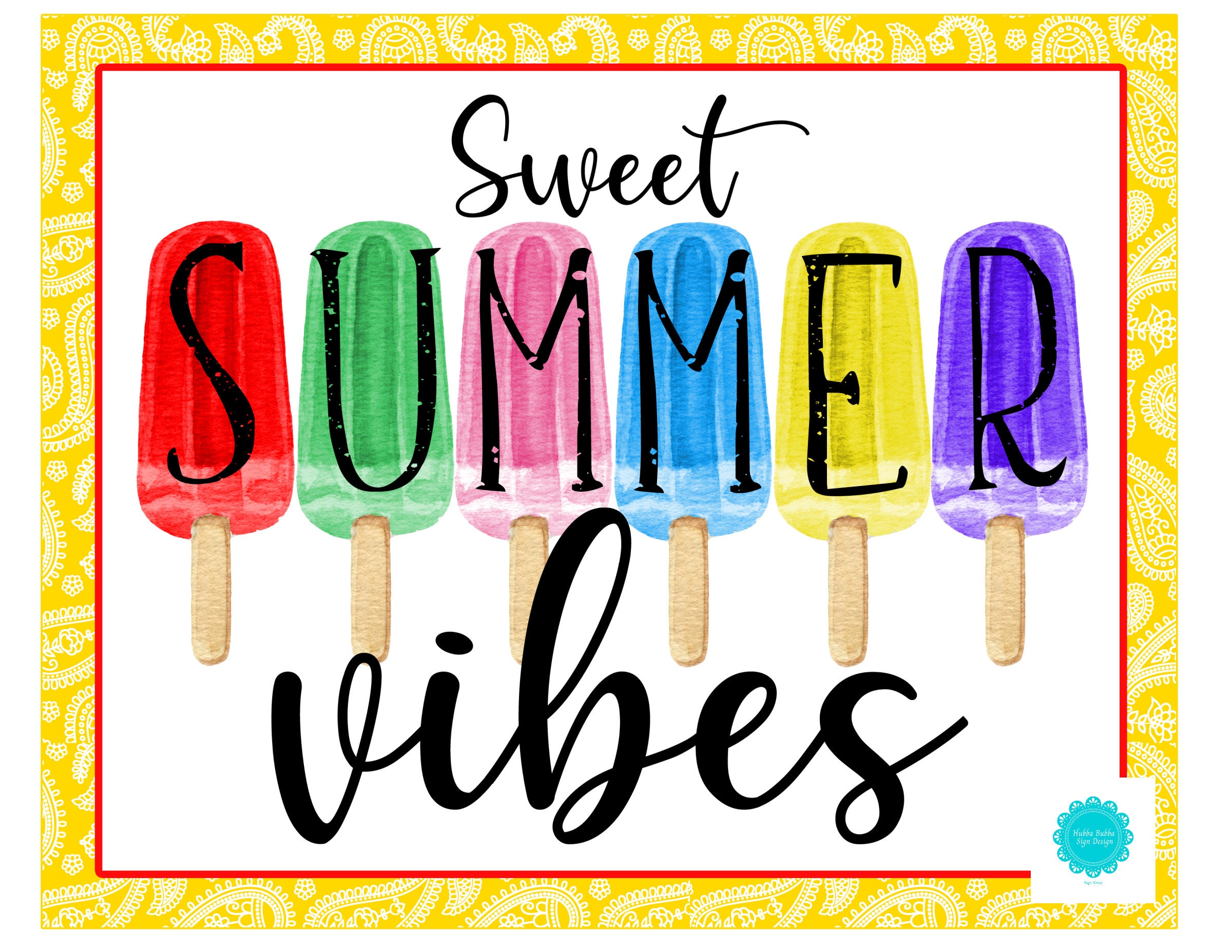 Sweet Summer Vibes Sign Popsicles Sign Summer Sign Wreath - Etsy