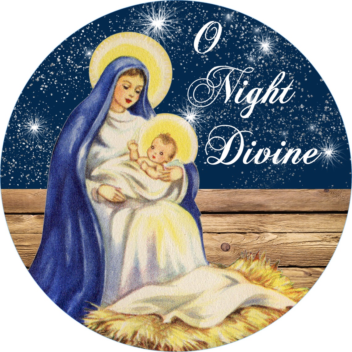 O Night Devine Sign Nativity Scene Sign Holiday Sign - Etsy