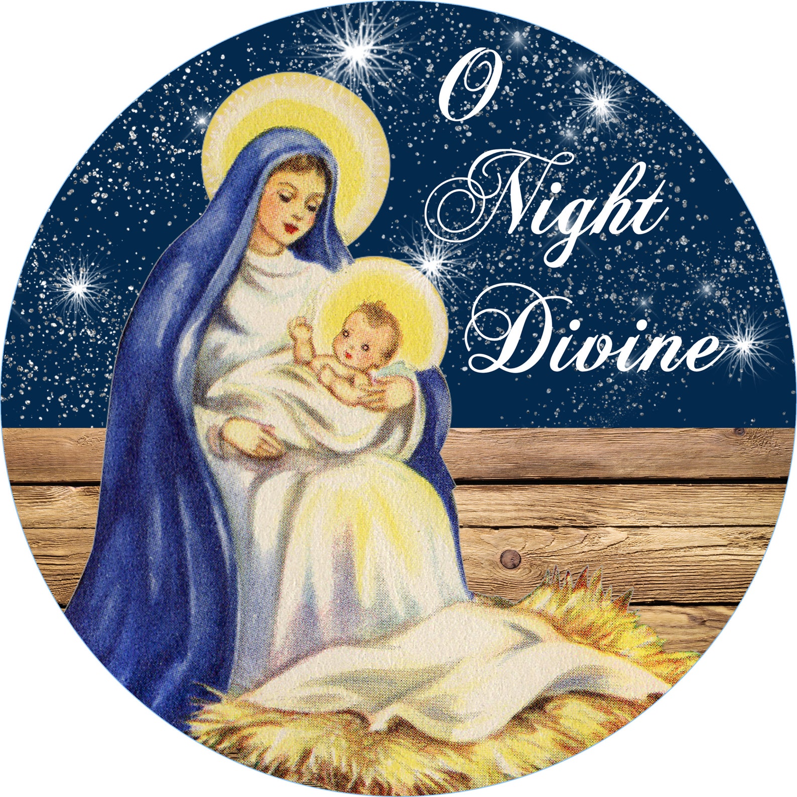 O Night Devine Sign Nativity Scene Sign Holiday Sign - Etsy