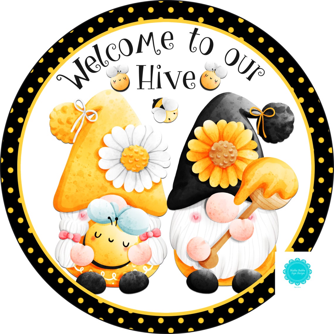 Bee Gnomes Welcome to Our Hive Sign Bee Signs Summer Sign - Etsy
