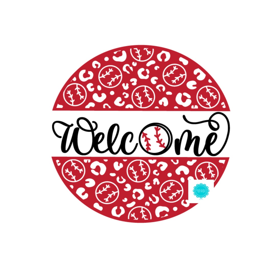 Welcome Baseball Sign, Everyday Sign, Spring/summer Wreath Sign, Round ...