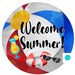 Welcome Summer Sign, Beach Ball Sign, Summer Sign, Beach Sign, Round ...