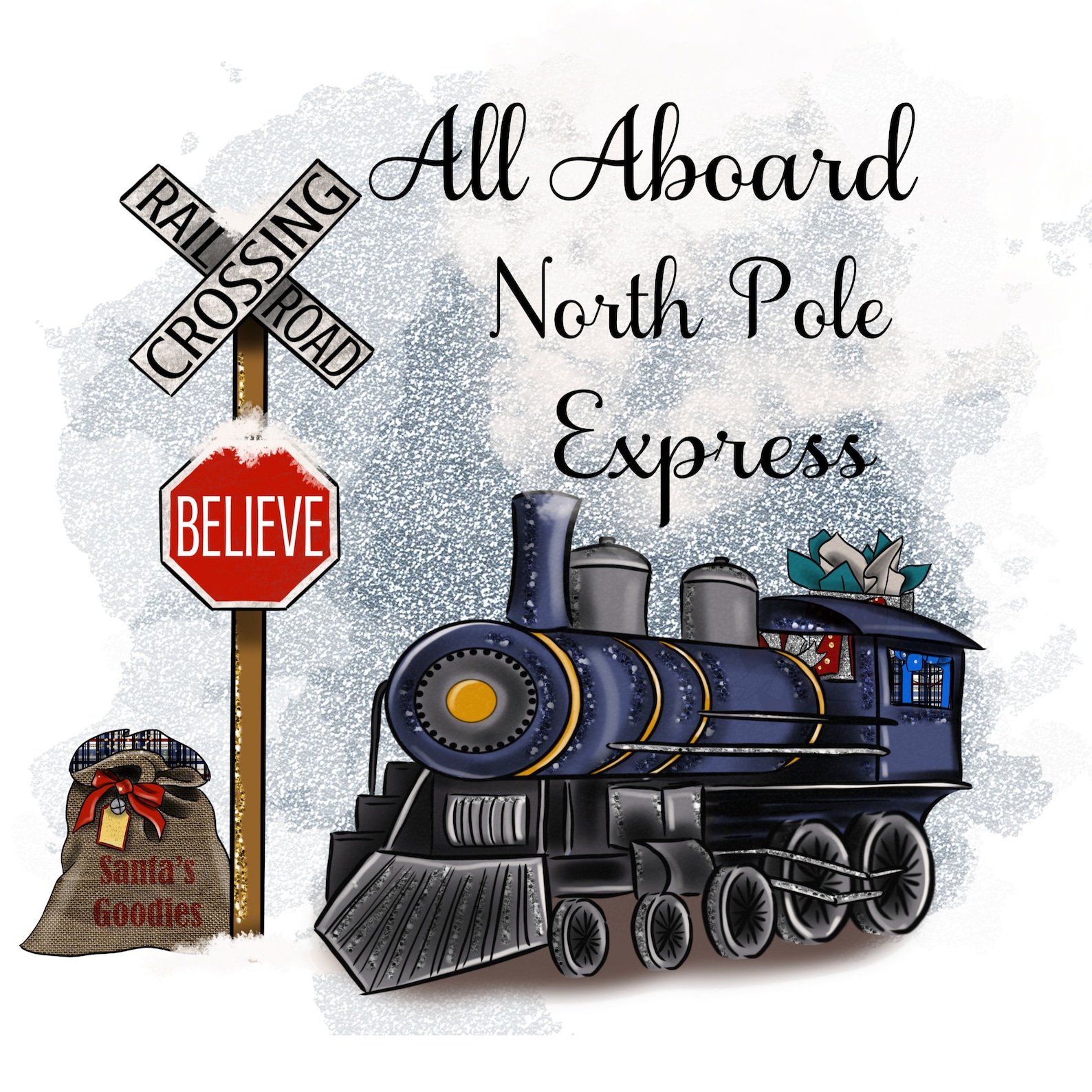 All Aboard North Pole Express Sign Holiday Train Sign Winter - Etsy
