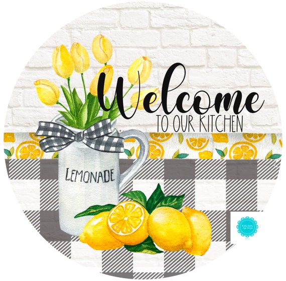 Welcome to Our Kitchen Sign Lemons Sign Black and White - Etsy