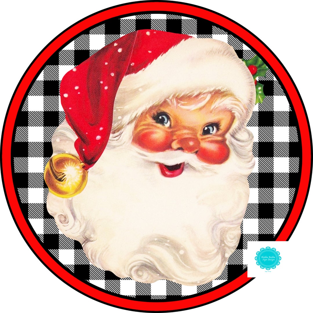 Santa Face Sign, Christmas Santa Sign, Holiday Sign, Traditional ...