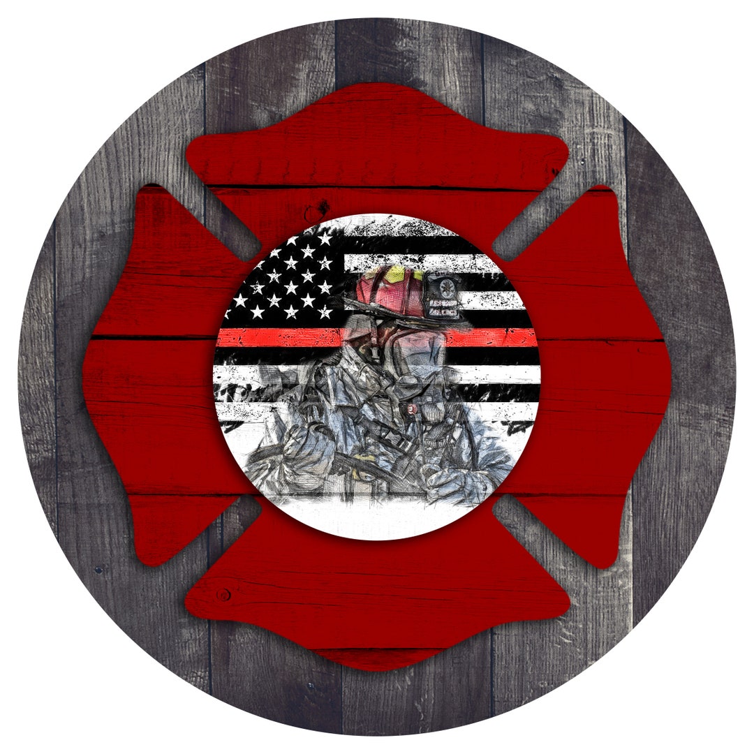 Fireman Sign, Memorial Sign, Honor Fireman Sign, Wreath Sign, Craft ...