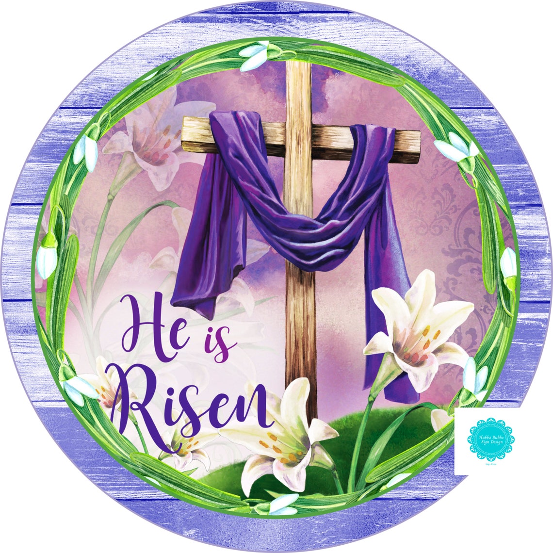 He is Risen Sign Happy Easter Sign Easter Purple Sign Cross - Etsy
