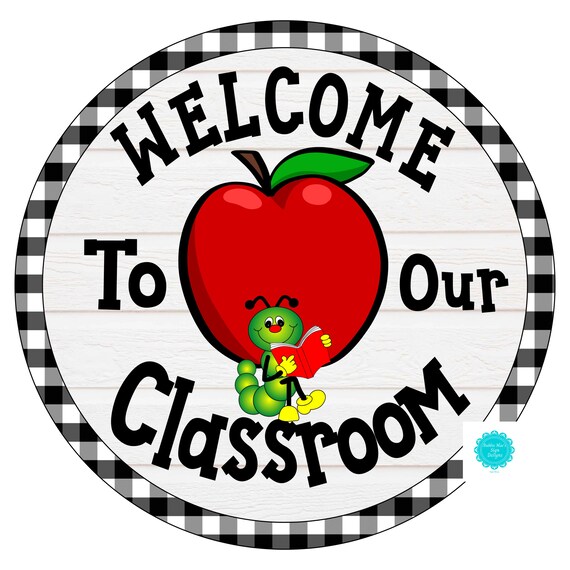 Welcome to Our Classroom Sign Everyday Sign Apple and Worm - Etsy