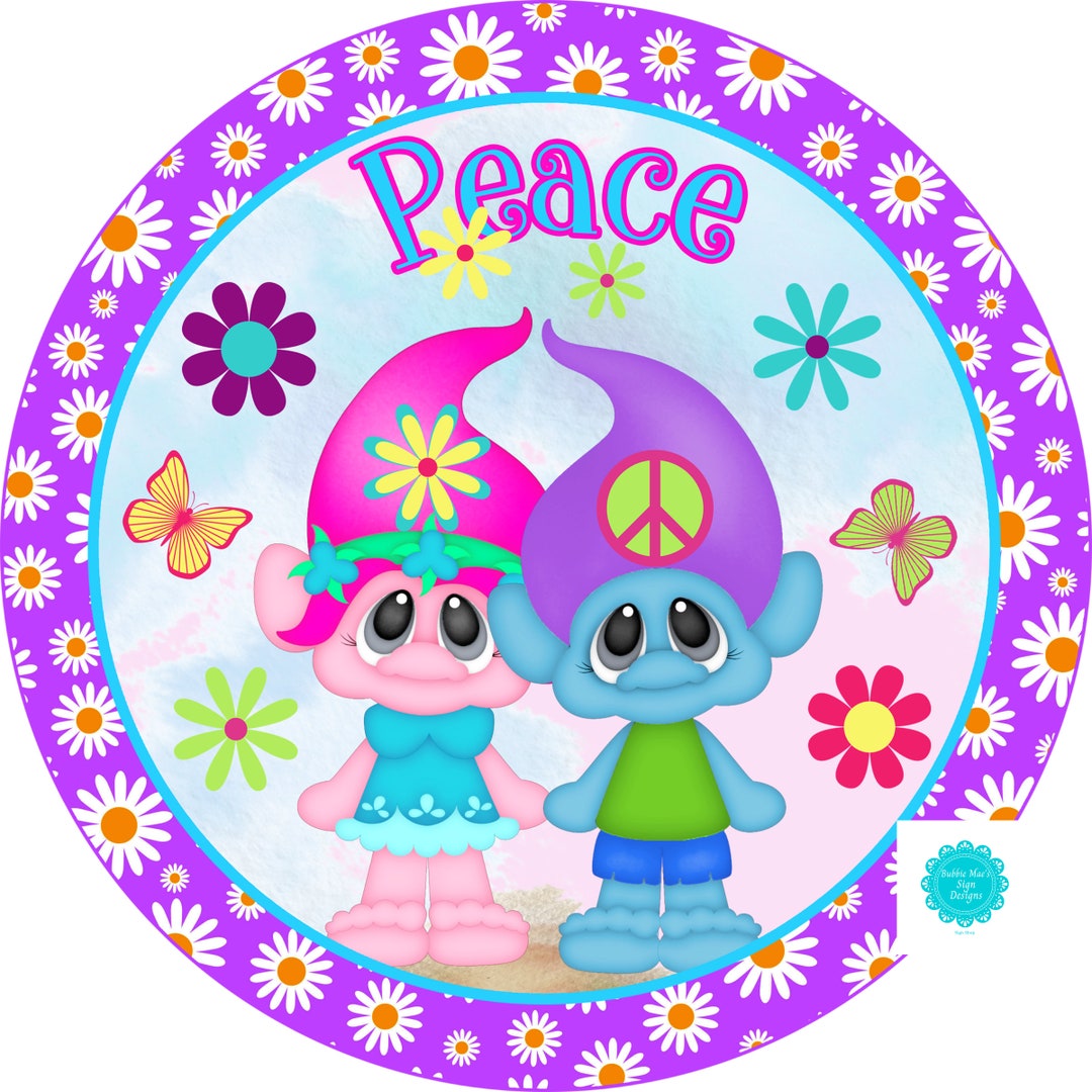 Peace Sign, Troll Sign, Everyday Sign, Flower Sign, 70's Motif Sign ...