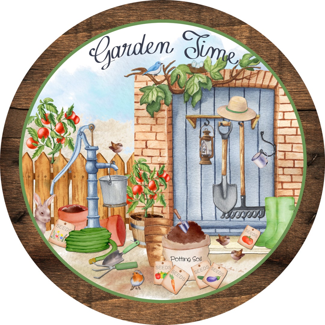 Garden Time Sign, Spring Gardening Tools Sign, Everyday Sign, Gardening ...