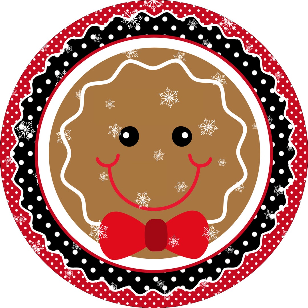 Gingerbread Boy Sign, Christmas Sign, Holiday Sign, Winter Sign, Wreath ...