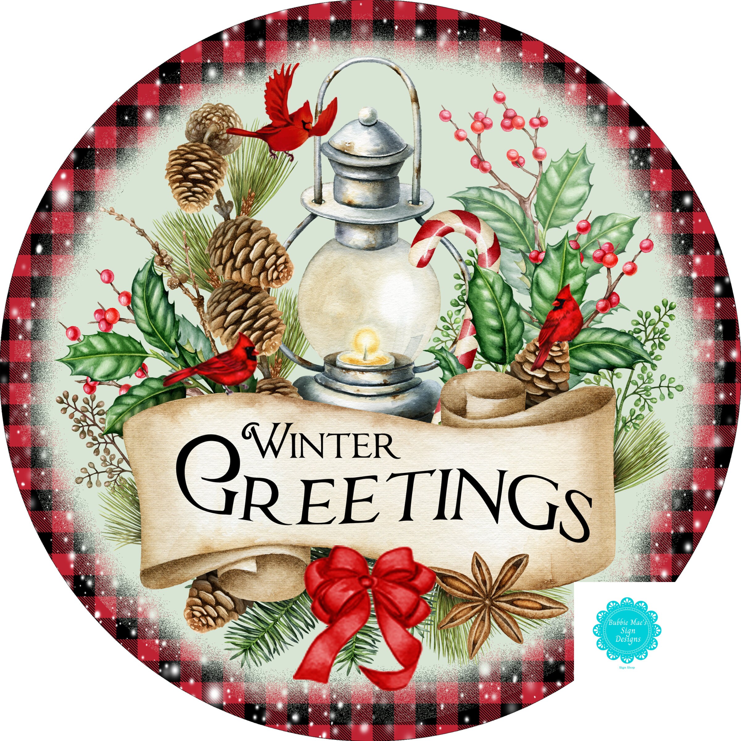 Winter Greetings Sign Lantern Signs Holiday Sign Winter | Etsy