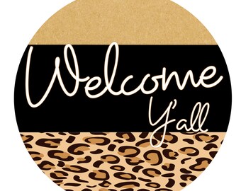 Leopard Print Welcome Sign - Etsy