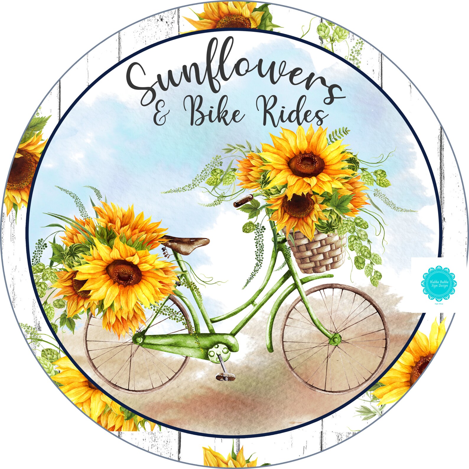 Sunflowers and Bike Rides Sign Bicycle Sign Sunflower Sign - Etsy