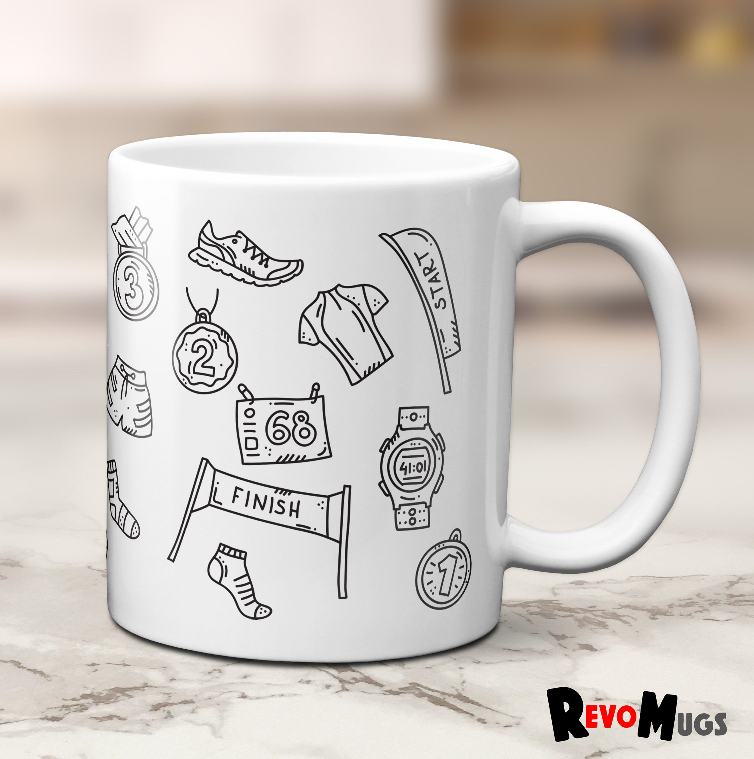 Doodle Run Running Mug | 3 Colours | Running Mug | Runners Gift - Etsy UK