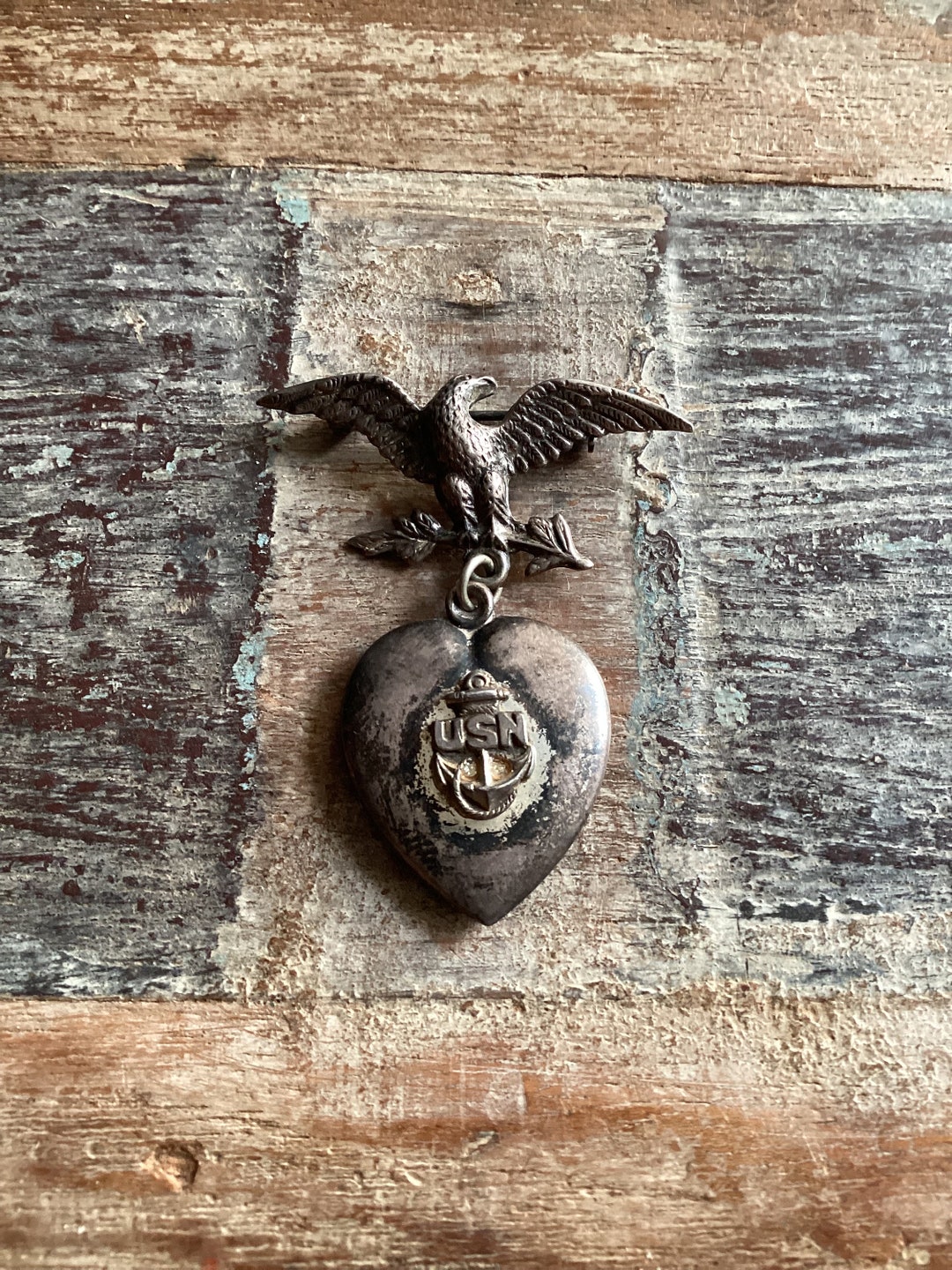 Sterling Silver US Navy WW2 Sweetheart Jewelry Vintage 925 Military Pin ...