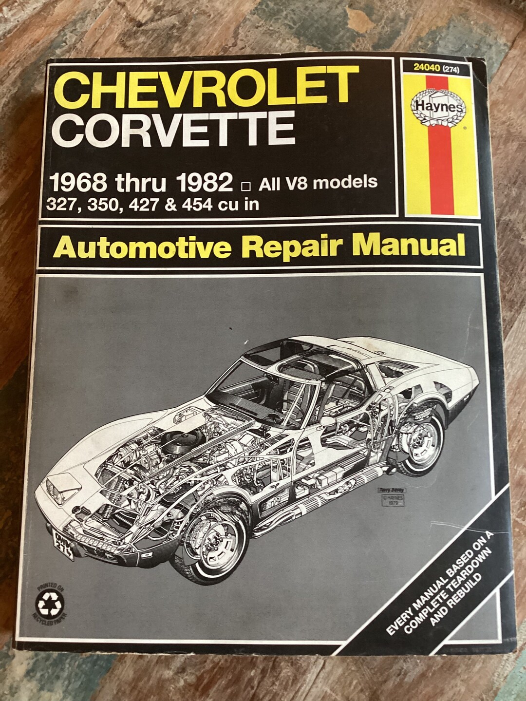 1968-1982 CORVETTE Chevy How to Book HAYNES Auto Repair Manual Hardback ...