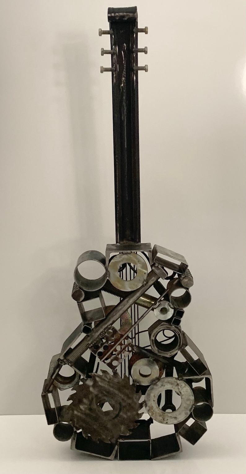 Custom Industrial Metal Guitar Sculpture - Etsy