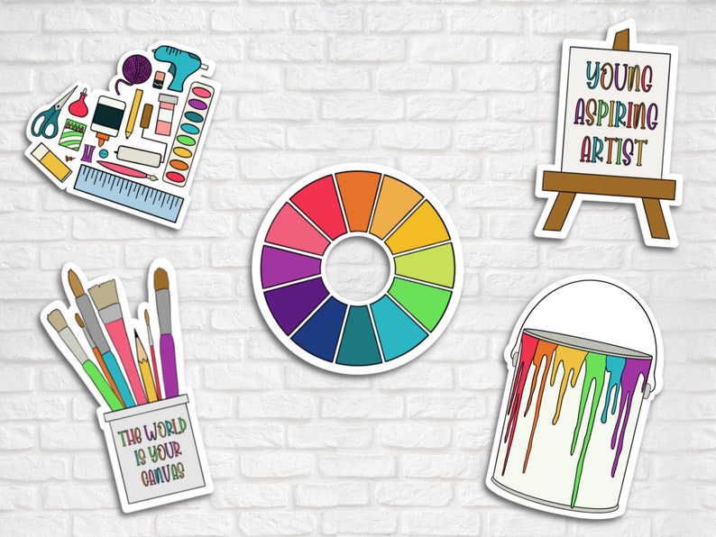 Art Sticker Pack Color Wheel Sticker Easel Sticker Heart of Art ...