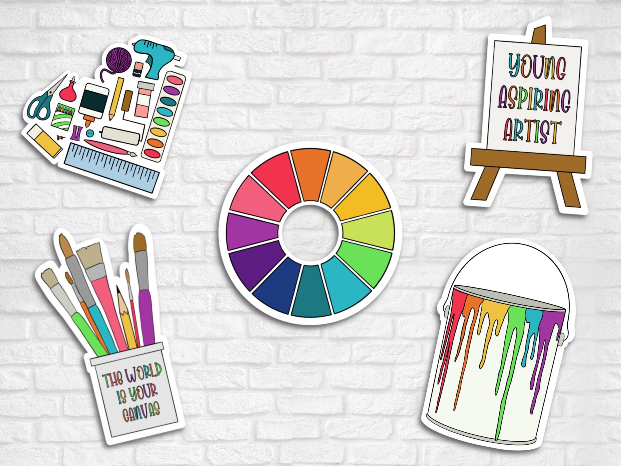 Art Sticker Pack Color Wheel Sticker Easel Sticker Heart of Art ...